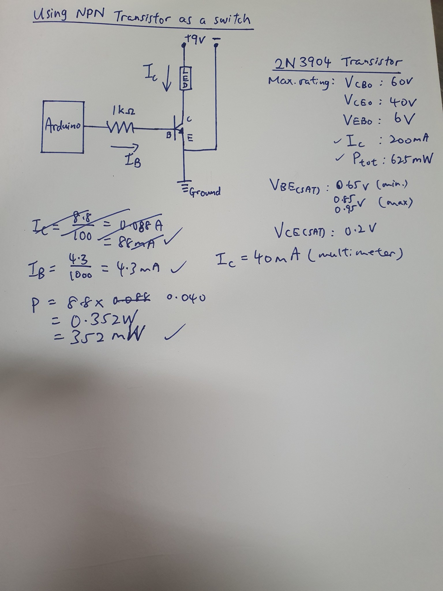 Using NPN transistor as a switch – Welcome…enjoy coding, Electronics ...