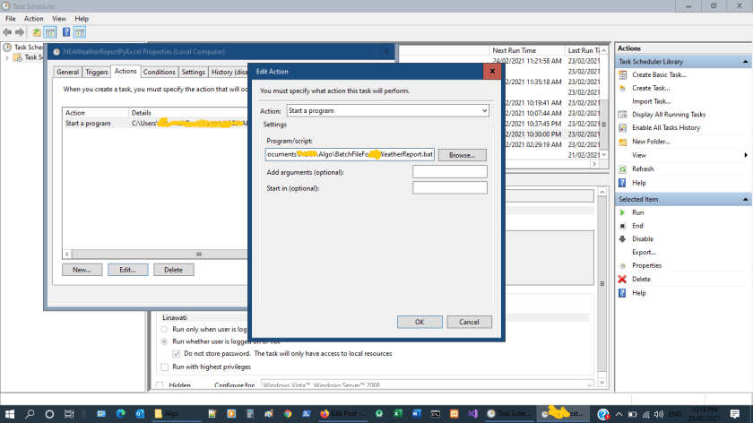 Using a Python script, a batch file, Windows task scheduler and Excel ...